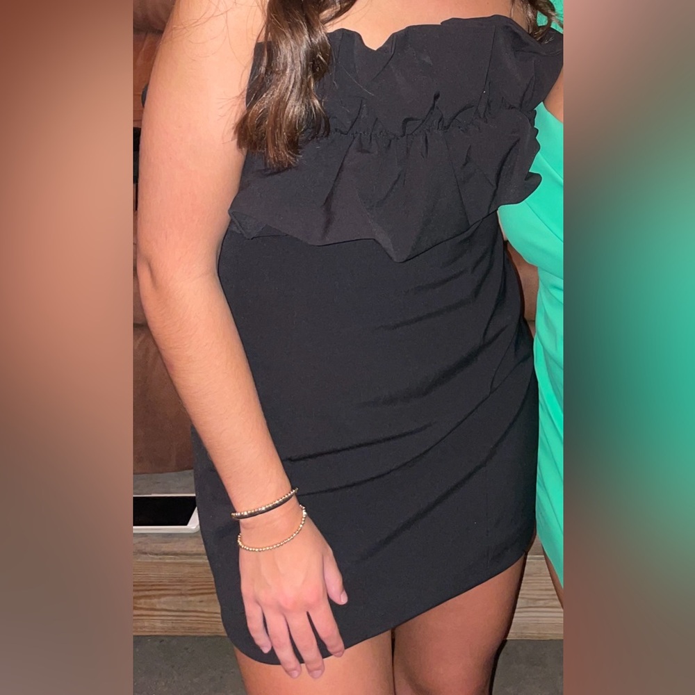 Black Do+Be Ruffle Top Mini Dress - Gem